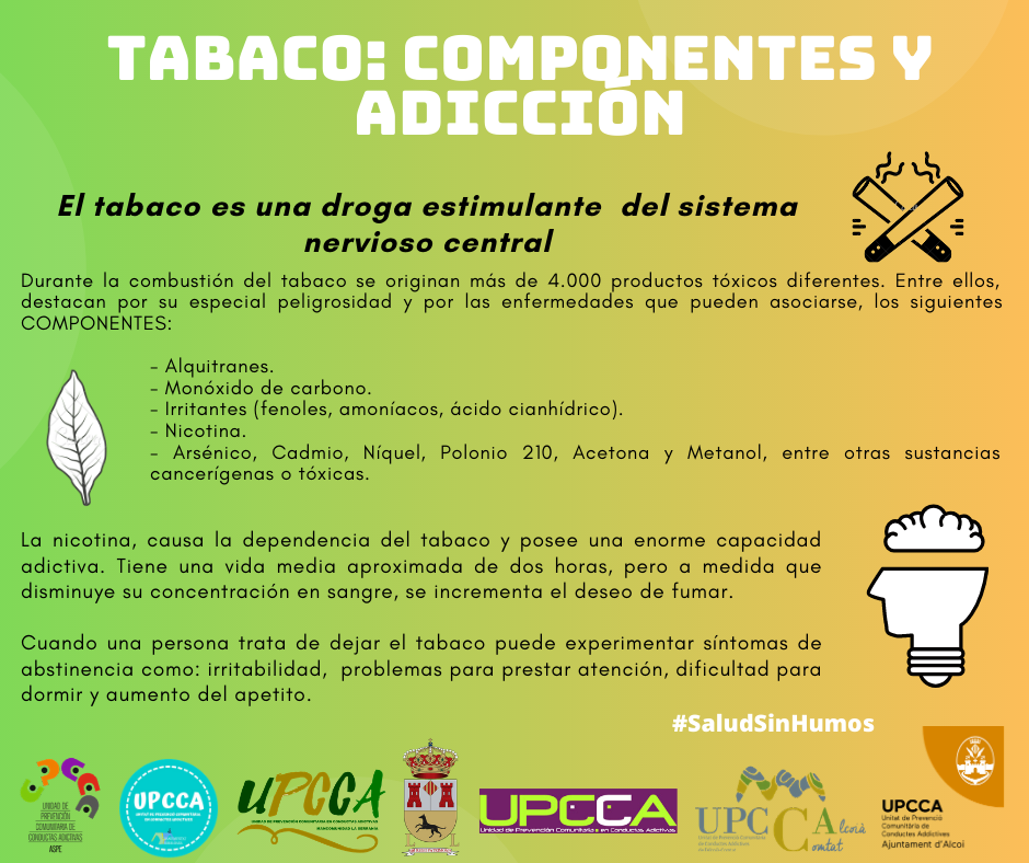 TABACO: COMPONENTES Y ADICCIÓN – UPCCA ASPE